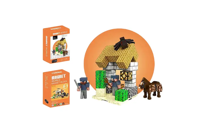 Ігровий набір T9934, магнітний конструктор, 71 магнітних кубики+фігурки ...